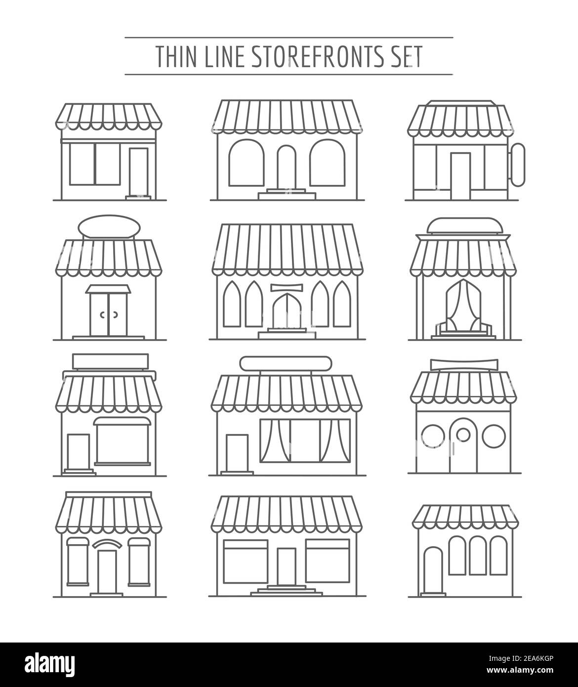 Line street retail fronts Stock Vector Image & Art - Alamy