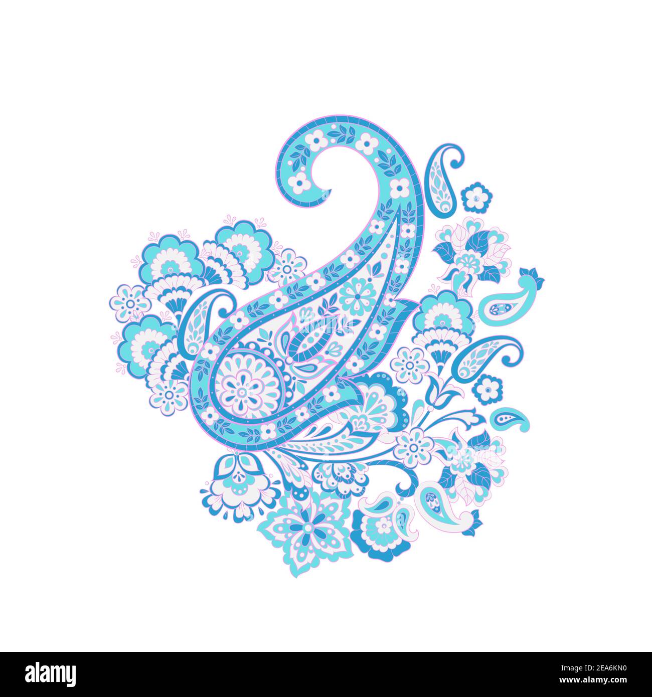 Paisley vector isolated pattern. Damask style Vintage illustration ...