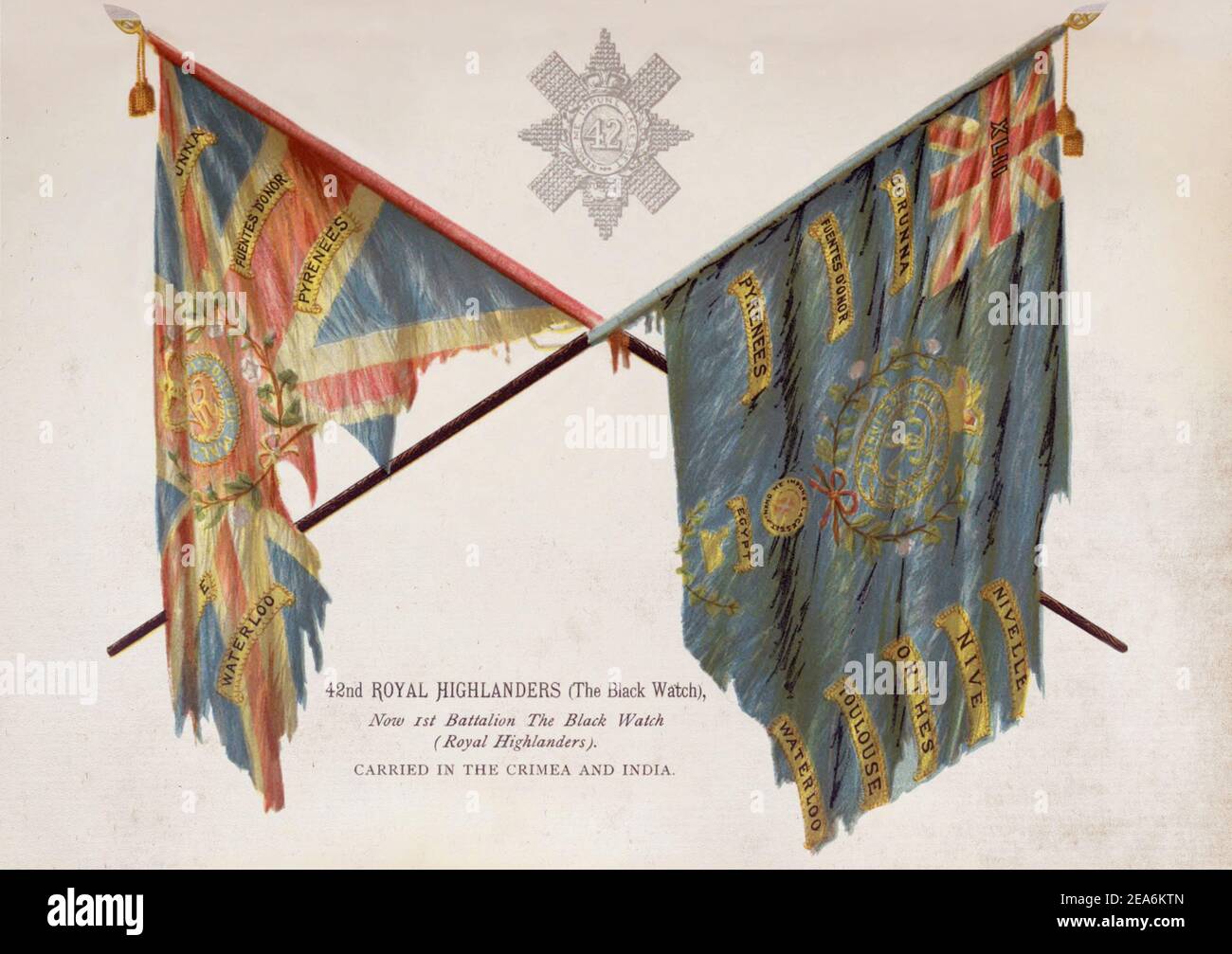 Colours of the 42nd Royal Highlanders (the Black Watch), now 1st ...