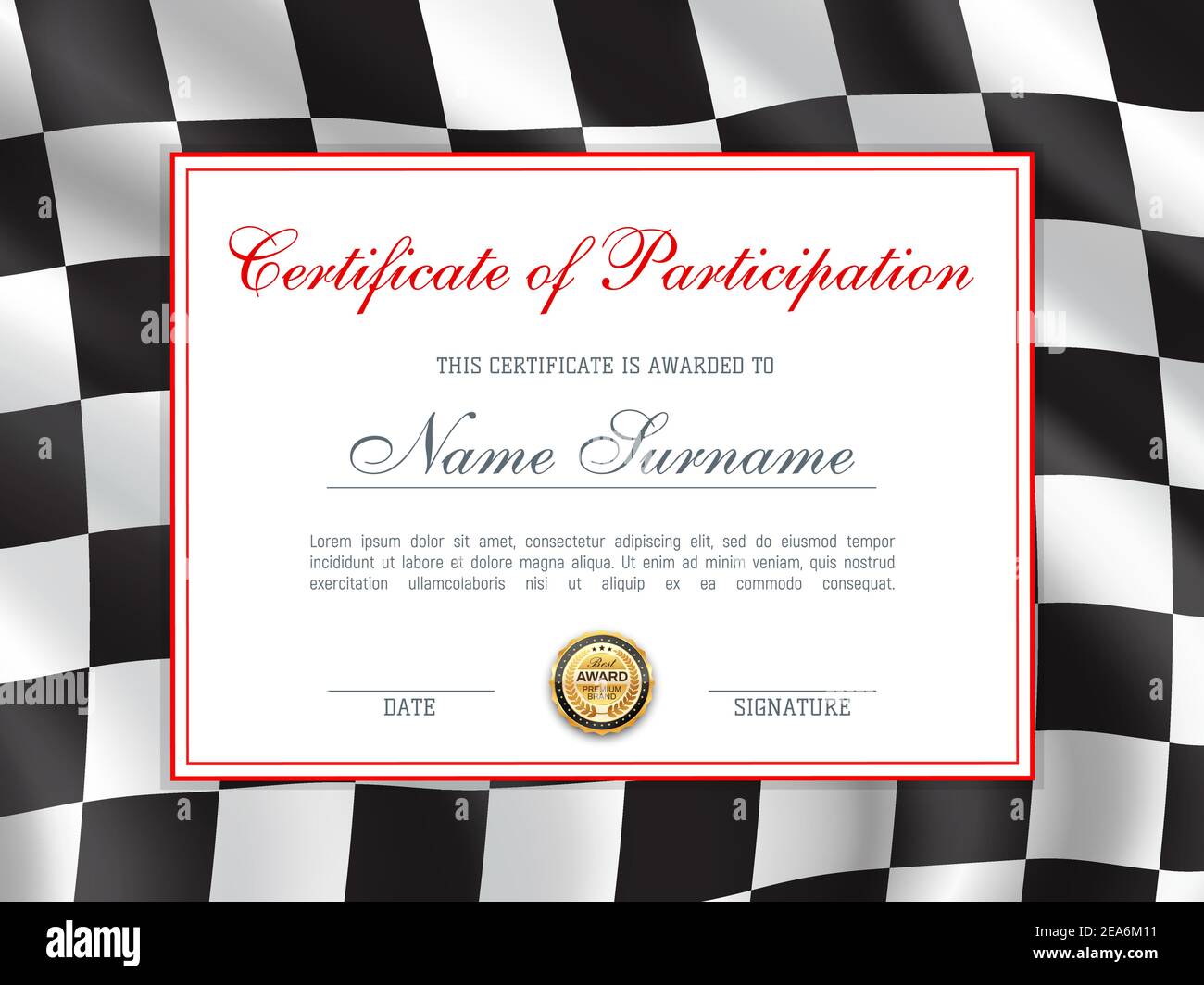 Races rally certificate or award diploma, vector car or motorcycle ...