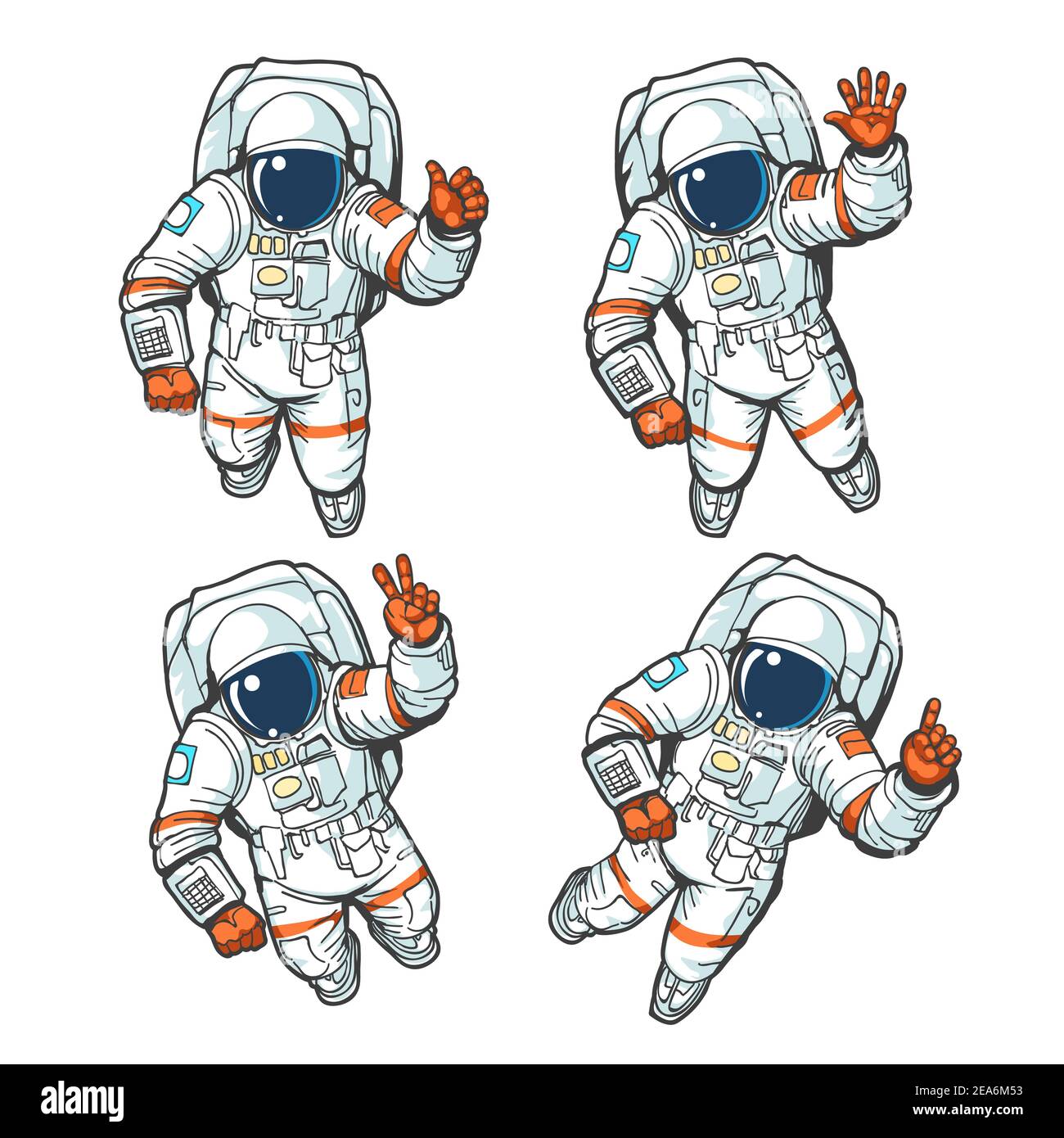 Floating cosmonaut set Stock Vector Image & Art - Alamy