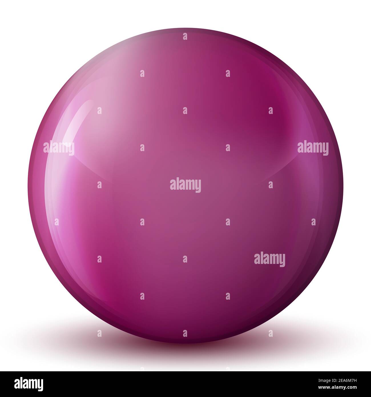 Glass purple ball or precious pearl. Glossy realistic ball, 3D abstract ...
