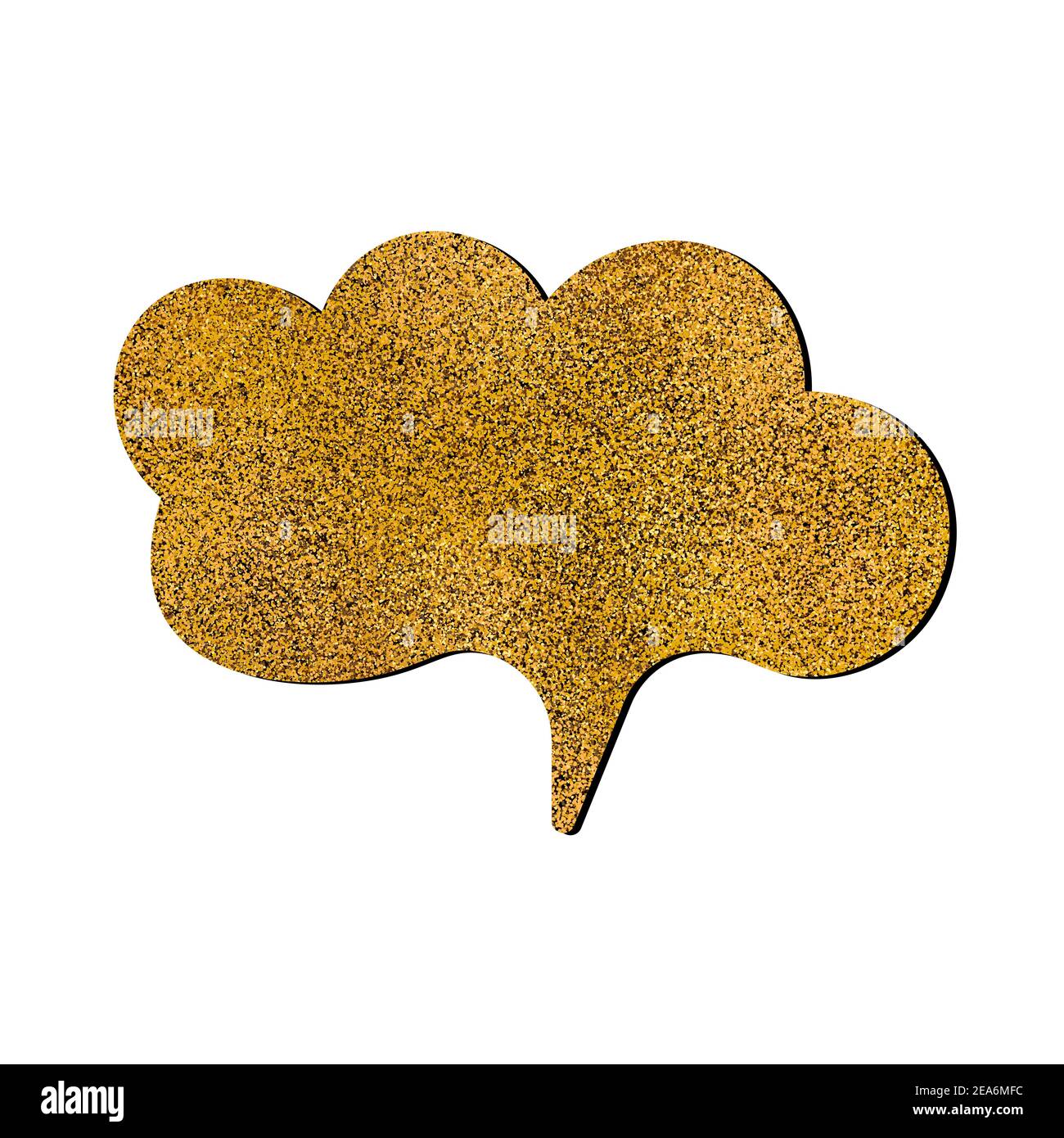 Gold glitter speak bubble hi-res stock photography and images - Alamy