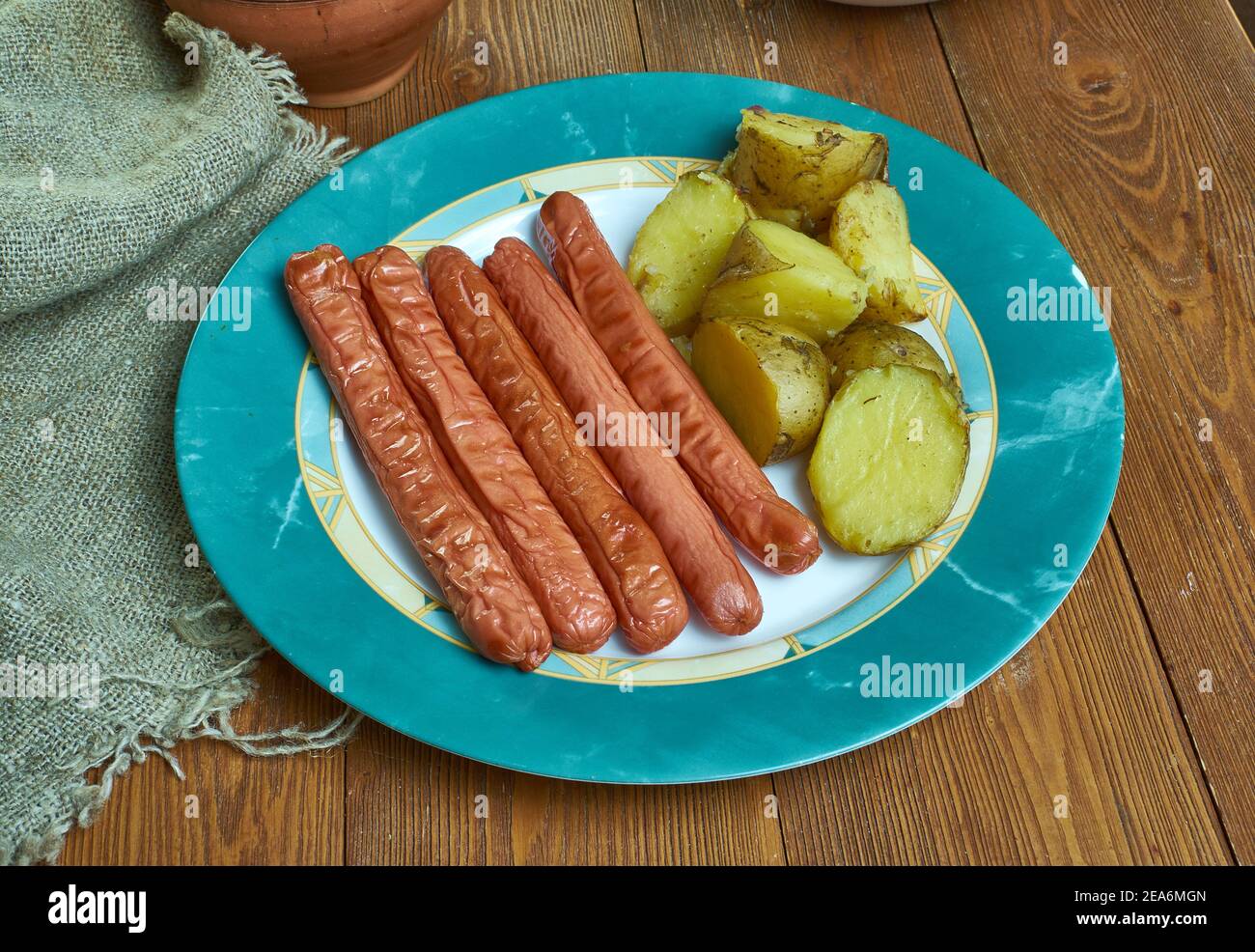 Rode Polse - Danish equivalent of American hot dog, served with potato ...