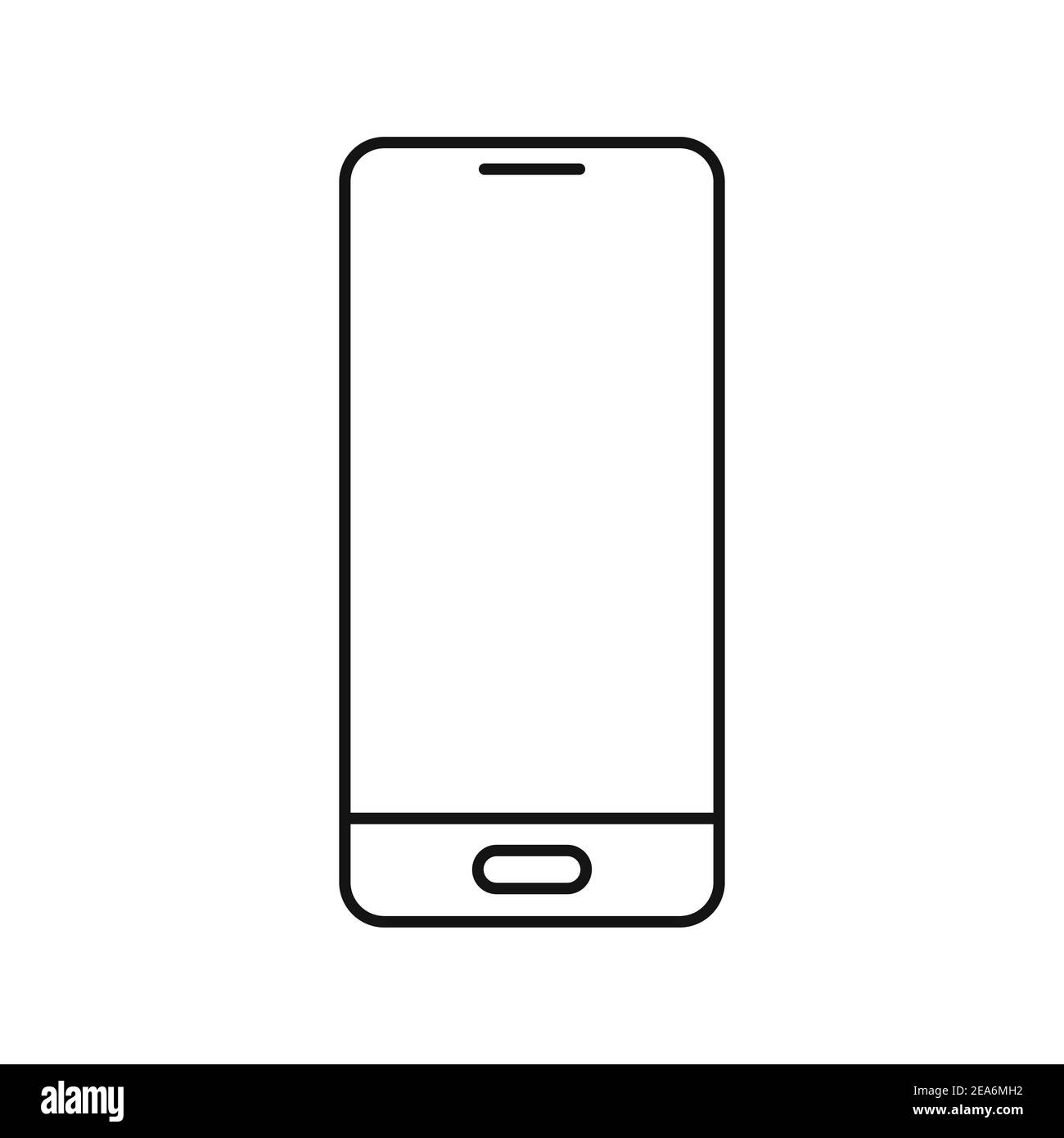 Linear phone icon isolated. Outline smartphone icon. Vector ...
