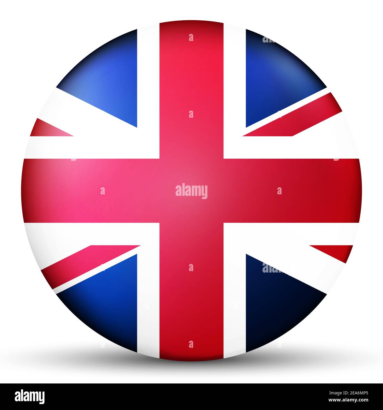 Glass light ball with flag of United Kingdom. Round sphere, template ...