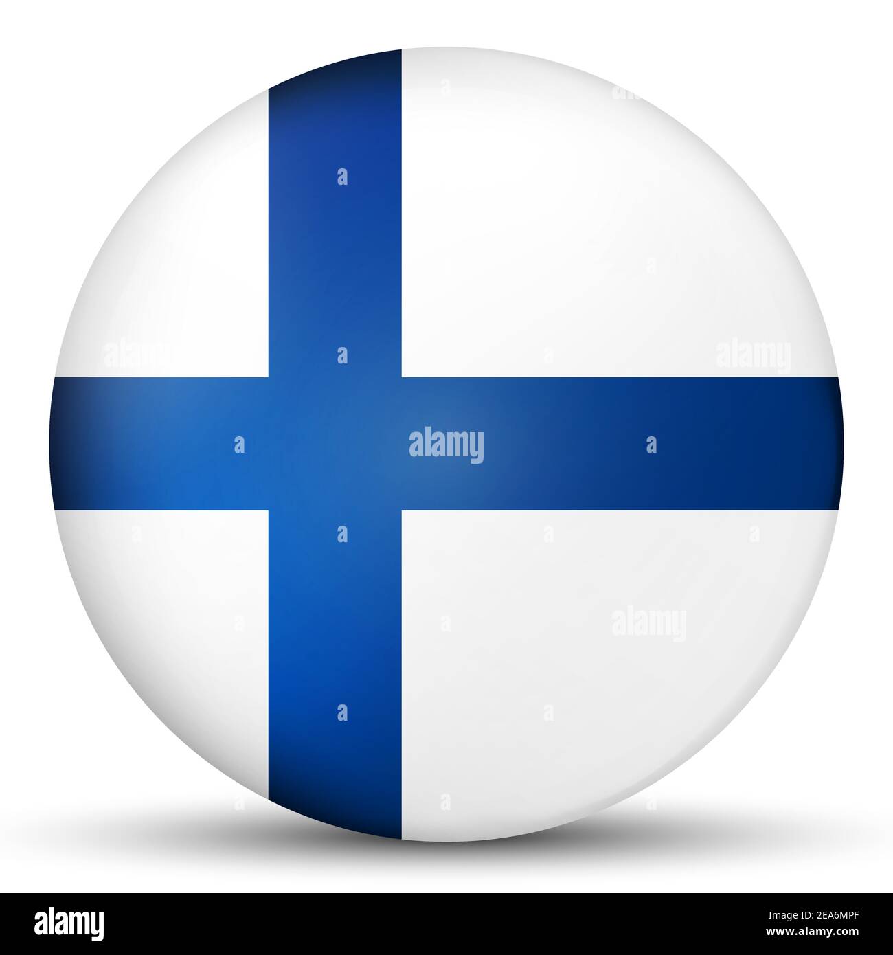 Glass light ball with flag of Finland. Round sphere, template icon ...