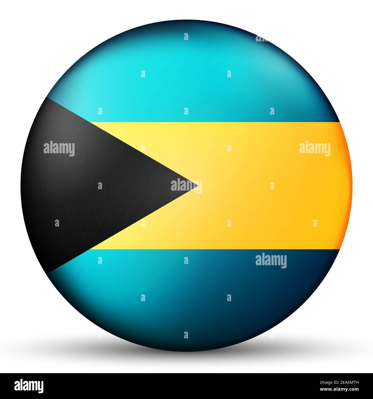 Glass light ball with flag of Bahamas. Round sphere, template icon ...