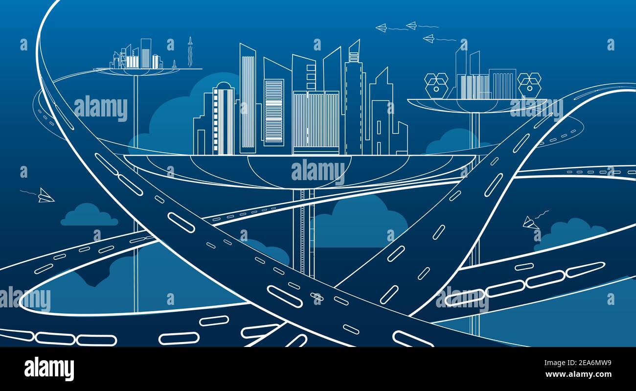 Future city transportation concept Stock Vector Image & Art - Alamy