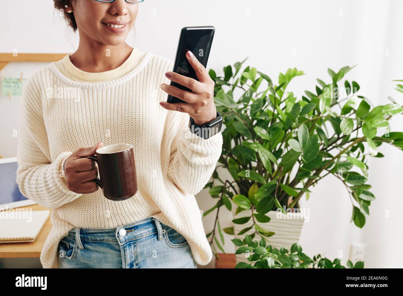 Checking notifications hi-res stock photography and images - Alamy