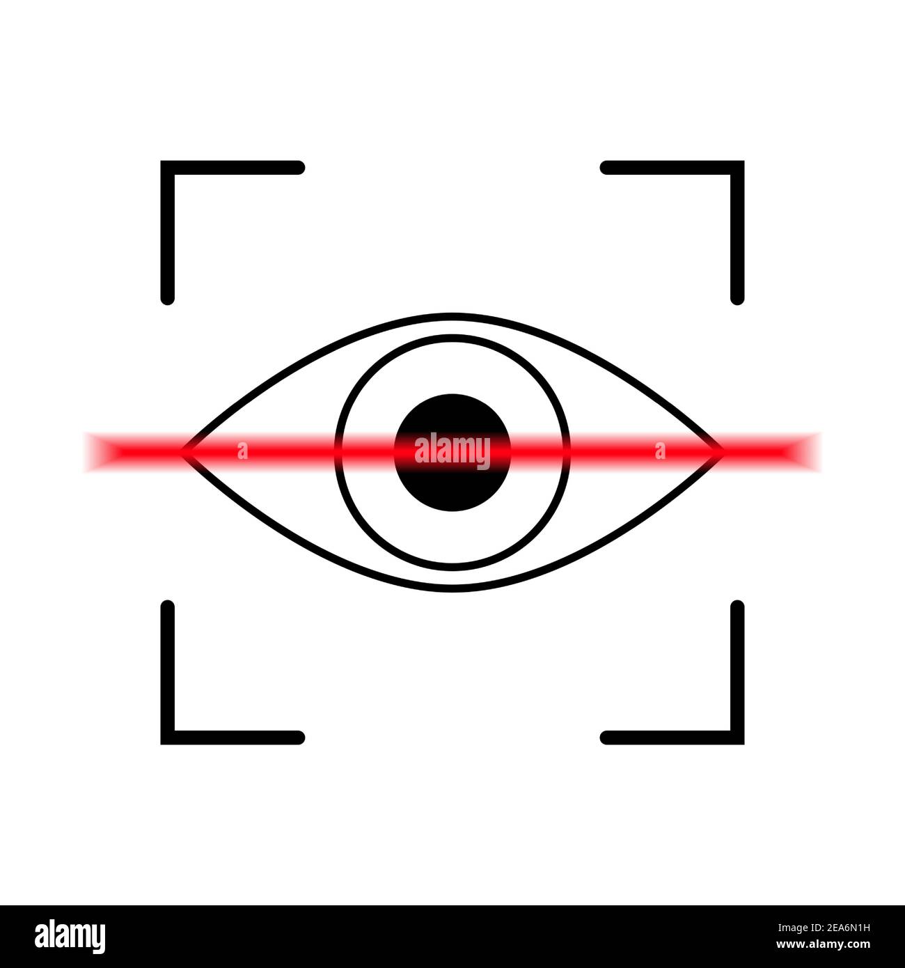 Eye scan icon. Retina scan concept. Black security lock logo. Vector ...