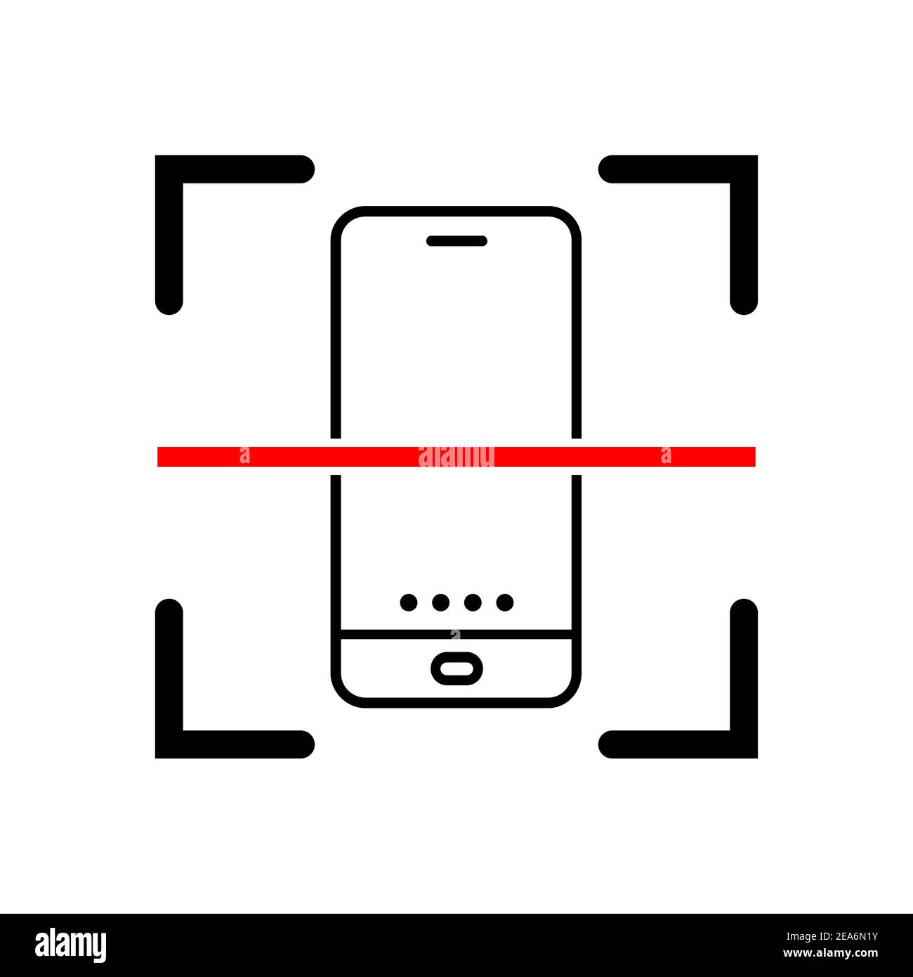 Phone test concept. Smartphone scan icon. Vector illustration. Phone ...