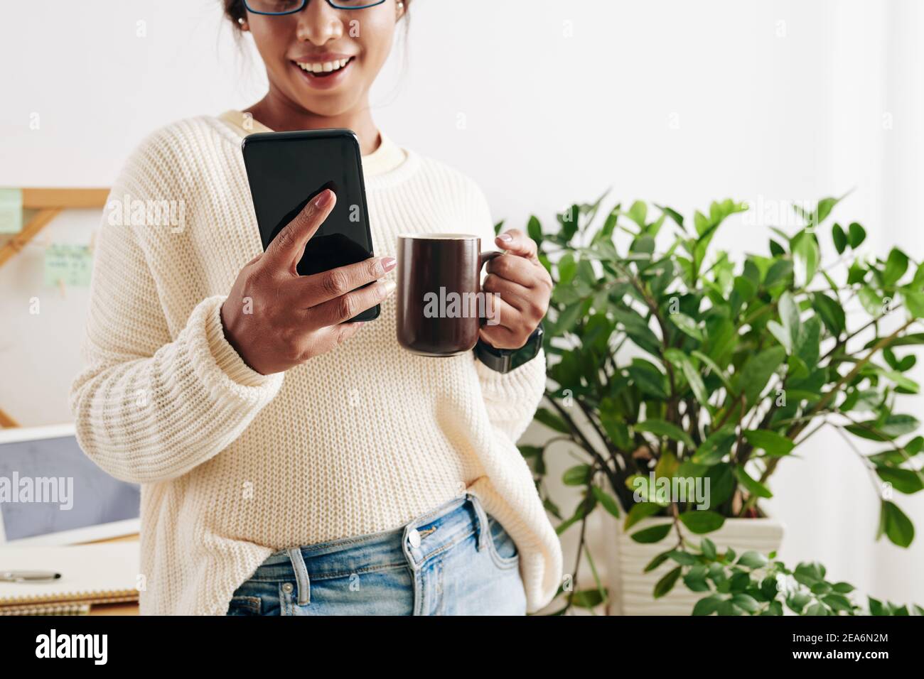 Checking notifications hi-res stock photography and images - Alamy