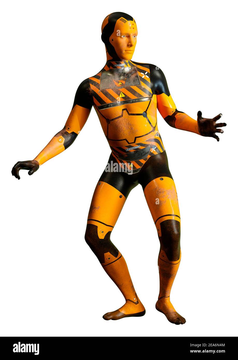 3D rendering of a male robot isolated on white background Stock Photo ...