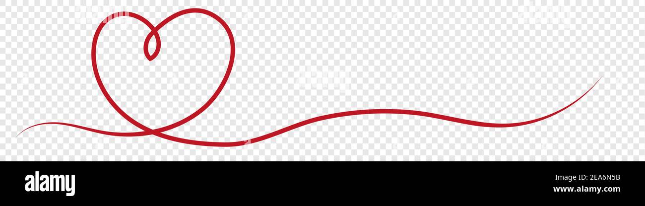 Hand drawn heart line art banner background transparent isolated Stock ...