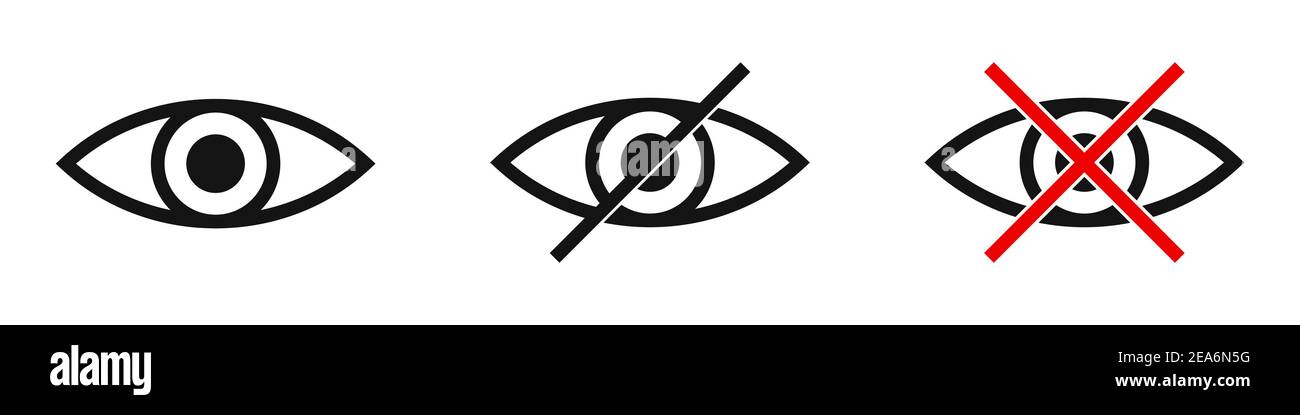 Forbidden look sign on white background. No vision sign. Prohibited ...