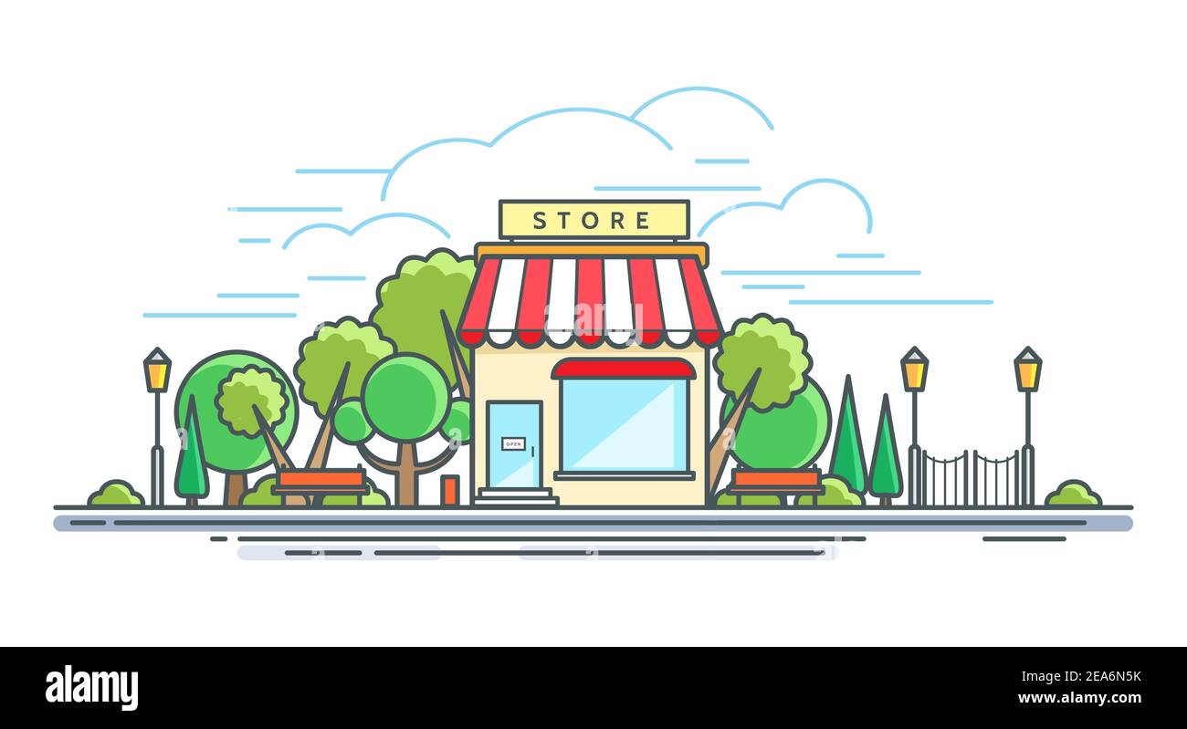 Line modern storefront Stock Vector Image & Art - Alamy