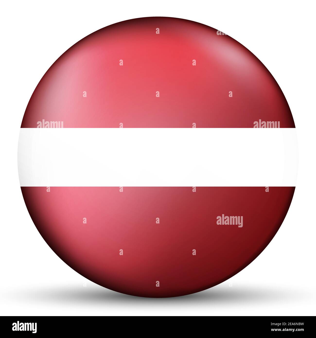 Glass light ball with flag of Latvia. Round sphere, template icon. Latvian national symbol ...