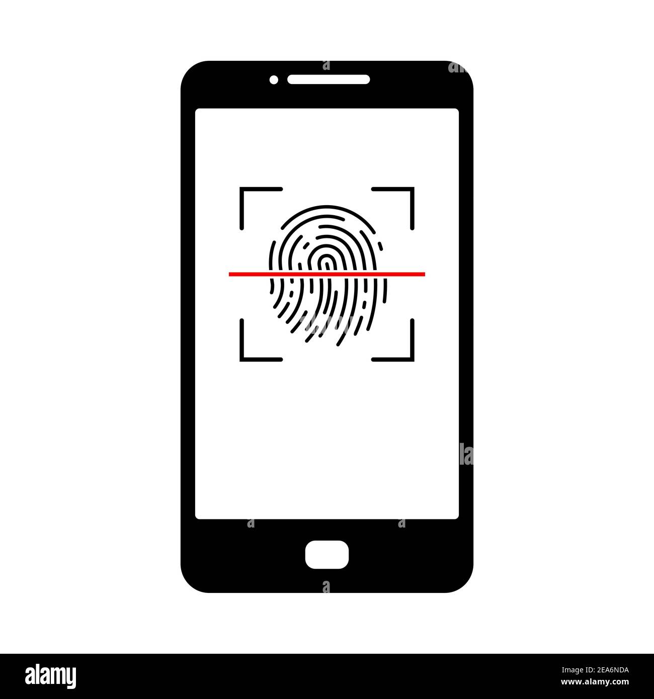 Smartphone unlocking icon. Fingerprint scan icon. Vector illustration ...