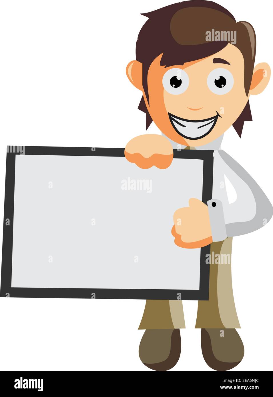 Business man with Blank Board cartoon character Illustration design ...