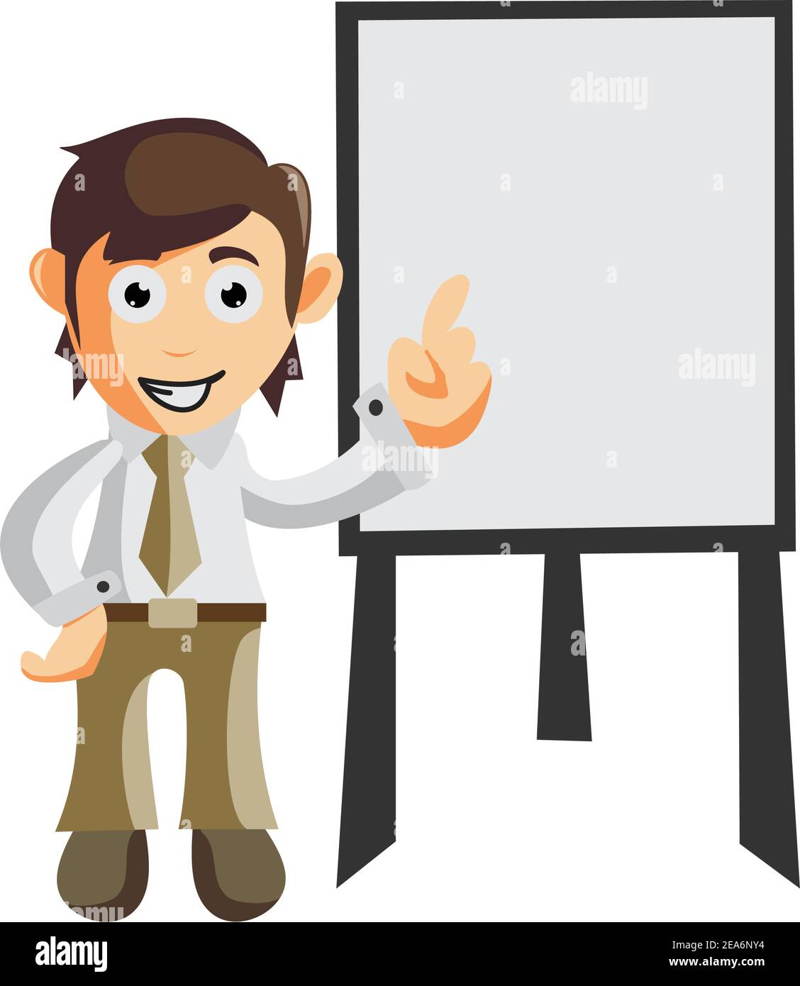 Business man with Blank Board cartoon character Illustration design ...
