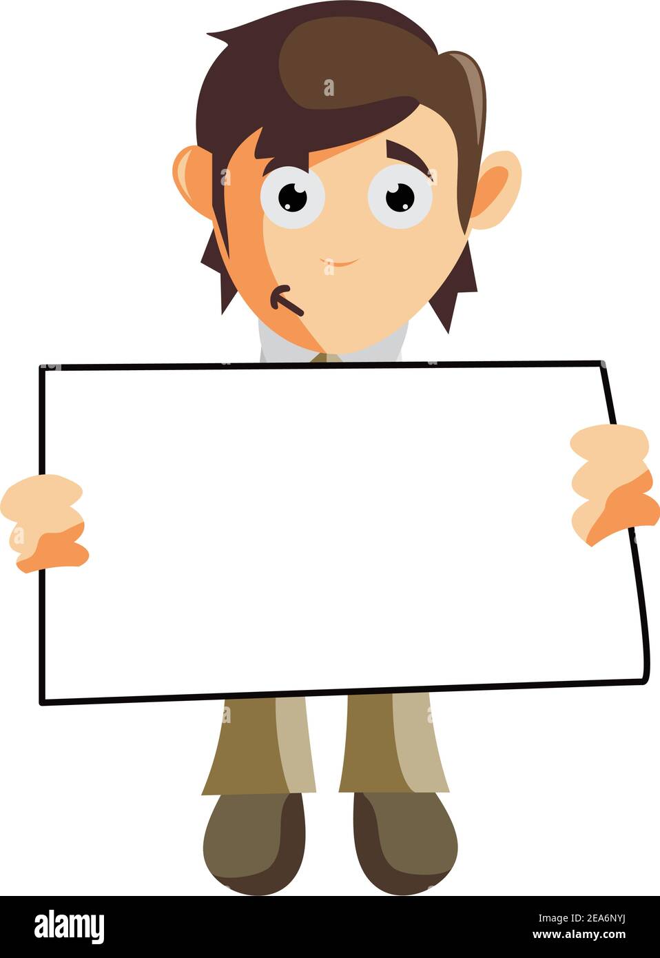 Business man with Blank Board cartoon character Illustration design ...