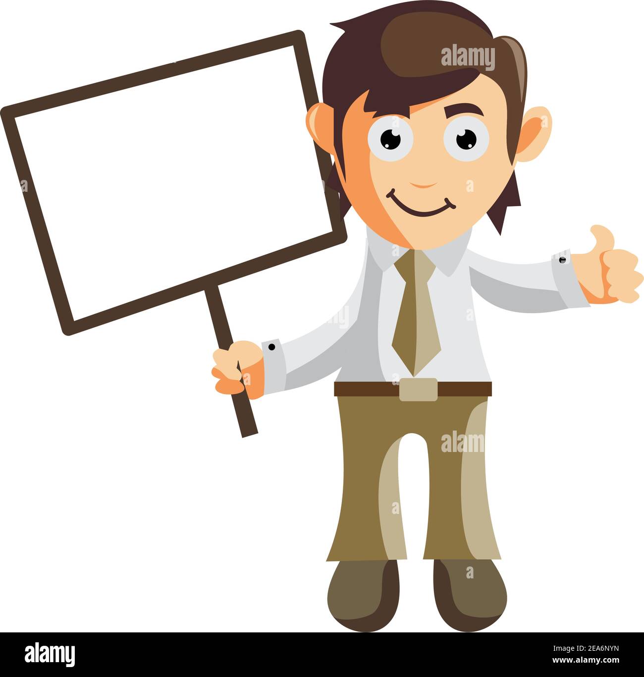 Business man with Blank Board cartoon character Illustration design ...