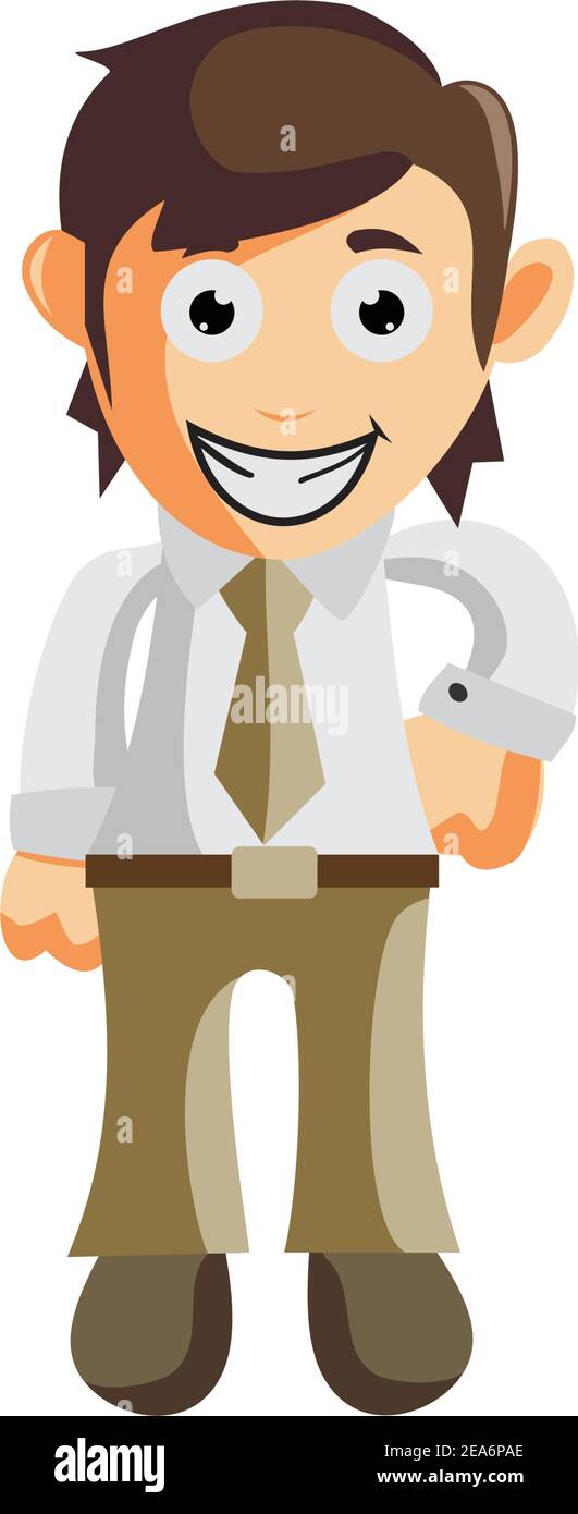 Business man Standing Smile cartoon character Illustration design ...