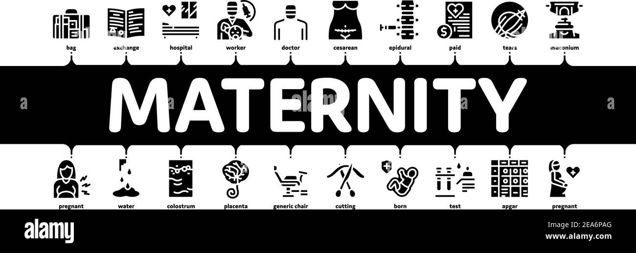 Maternity Hospital Minimal Infographic Banner Vector Flat Stock Vector ...