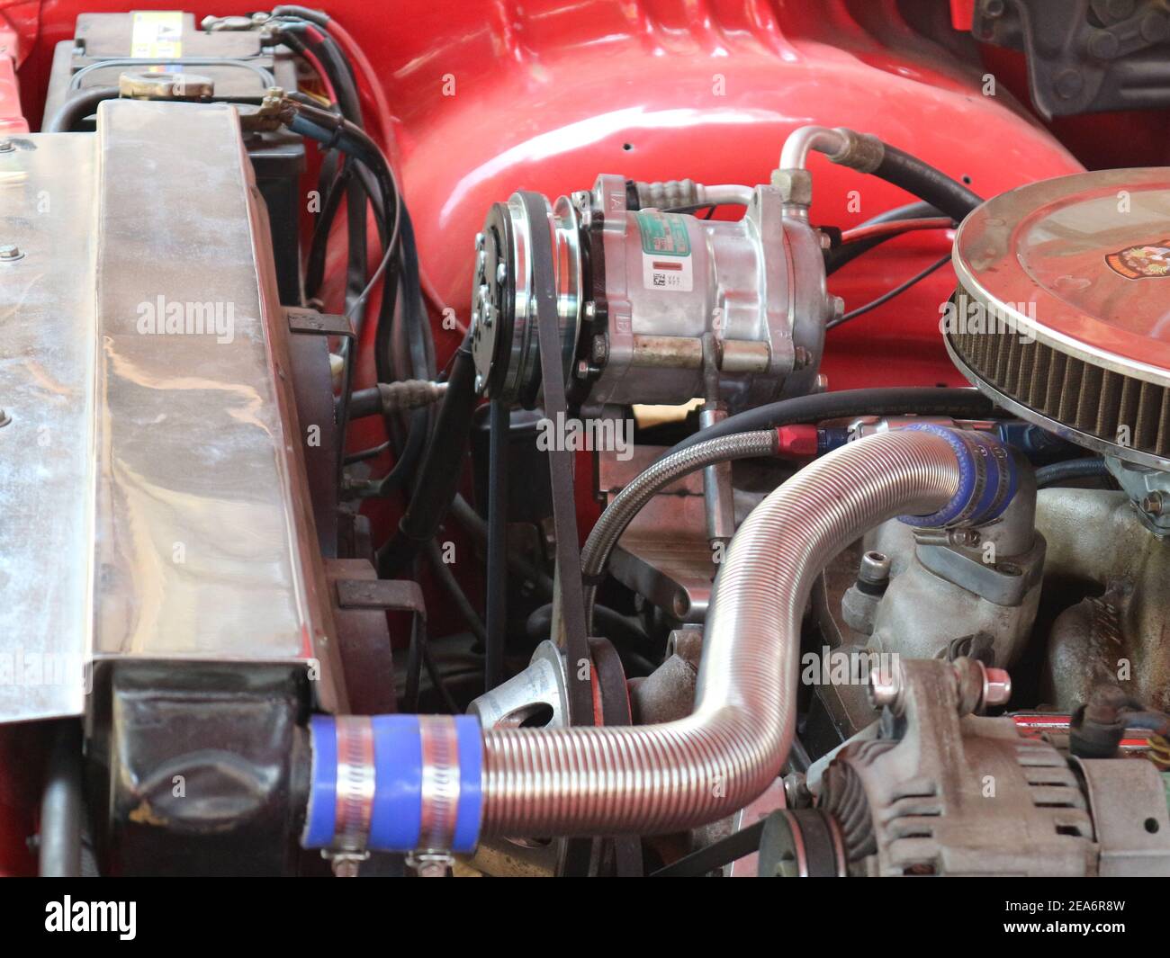 Chiang Mai, Thailand - January 28, 2021: modified engine in classic ...