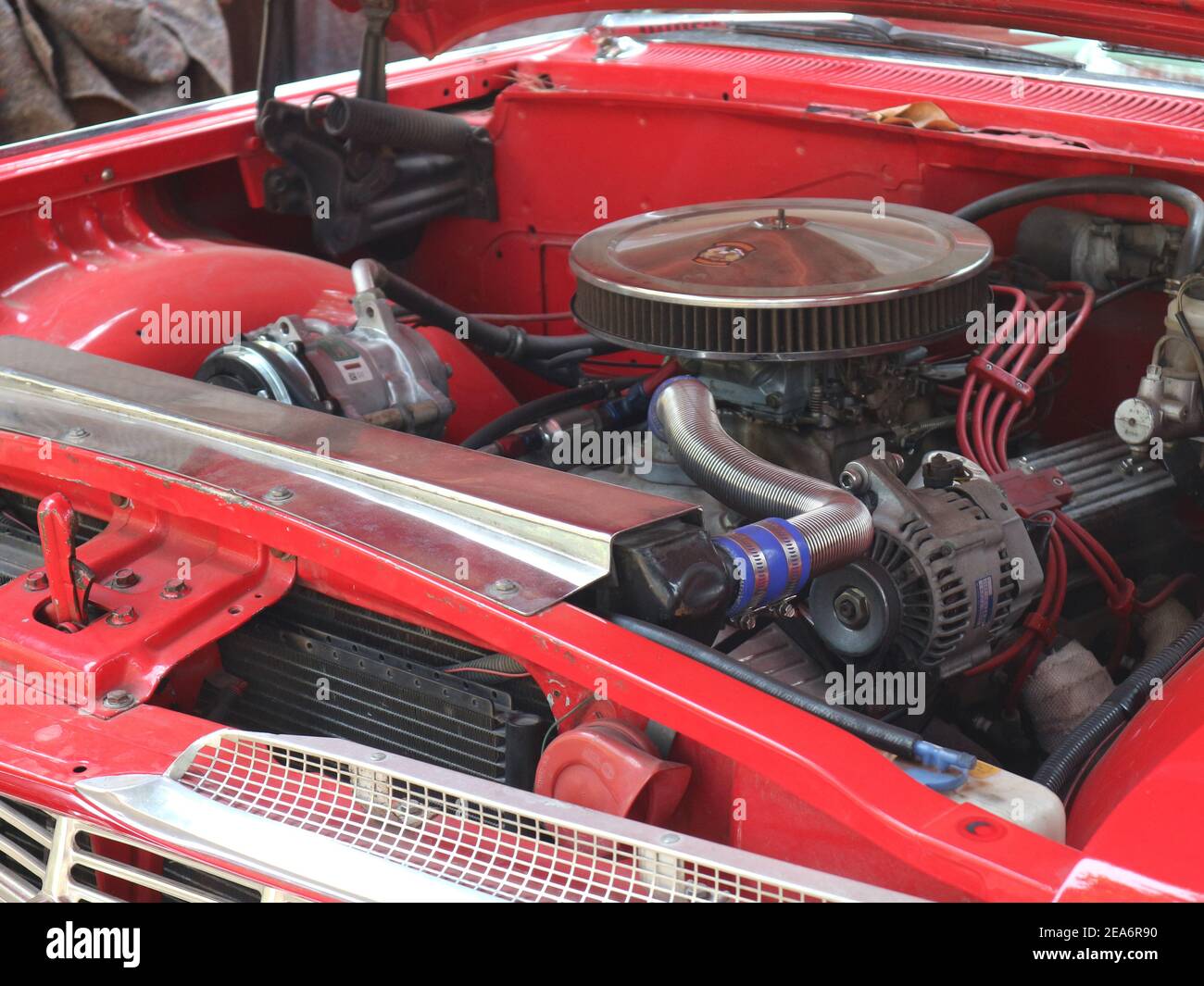 Chiang Mai, Thailand - January 28, 2021: modified engine in classic ...