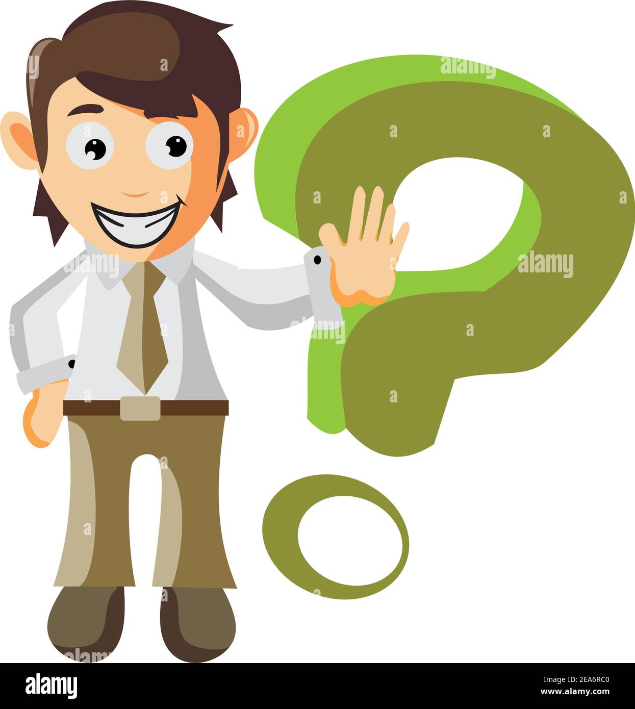 Business man with Answer and question sign cartoon character ...