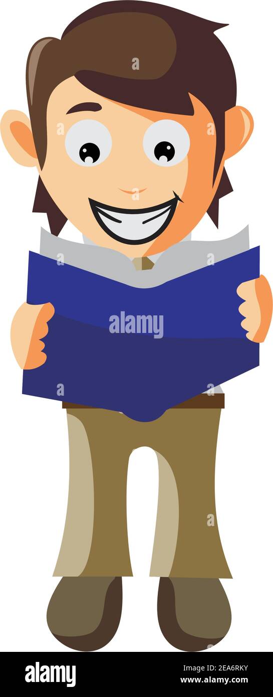 Business man Holding Book cartoon character Illustration design ...