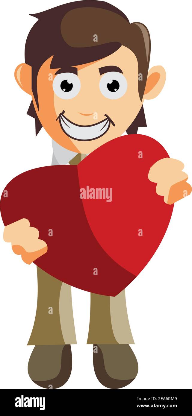 Business man Bring Love Symbol cartoon character Illustration design ...