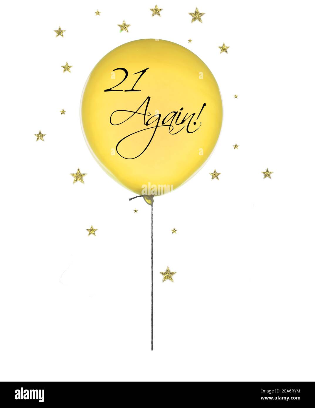 21, twenty one again fun birthday balloon on white background Stock ...