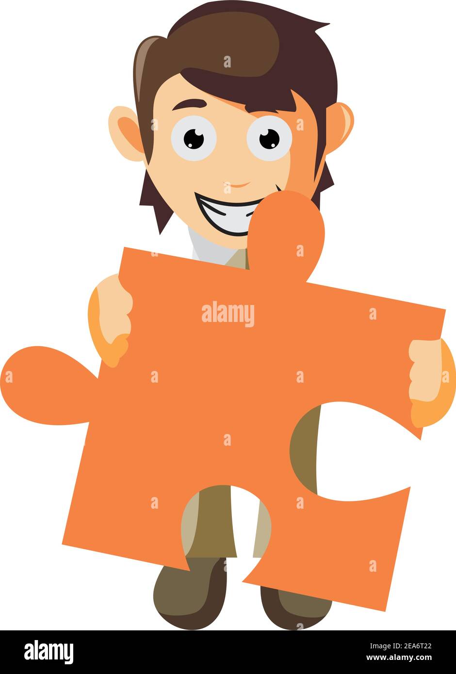 Business man Holding Puzzle Sign cartoon character Illustration design ...