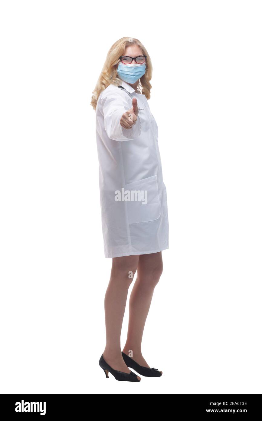 Woman holding protective mask Cut Out Stock Images & Pictures - Alamy