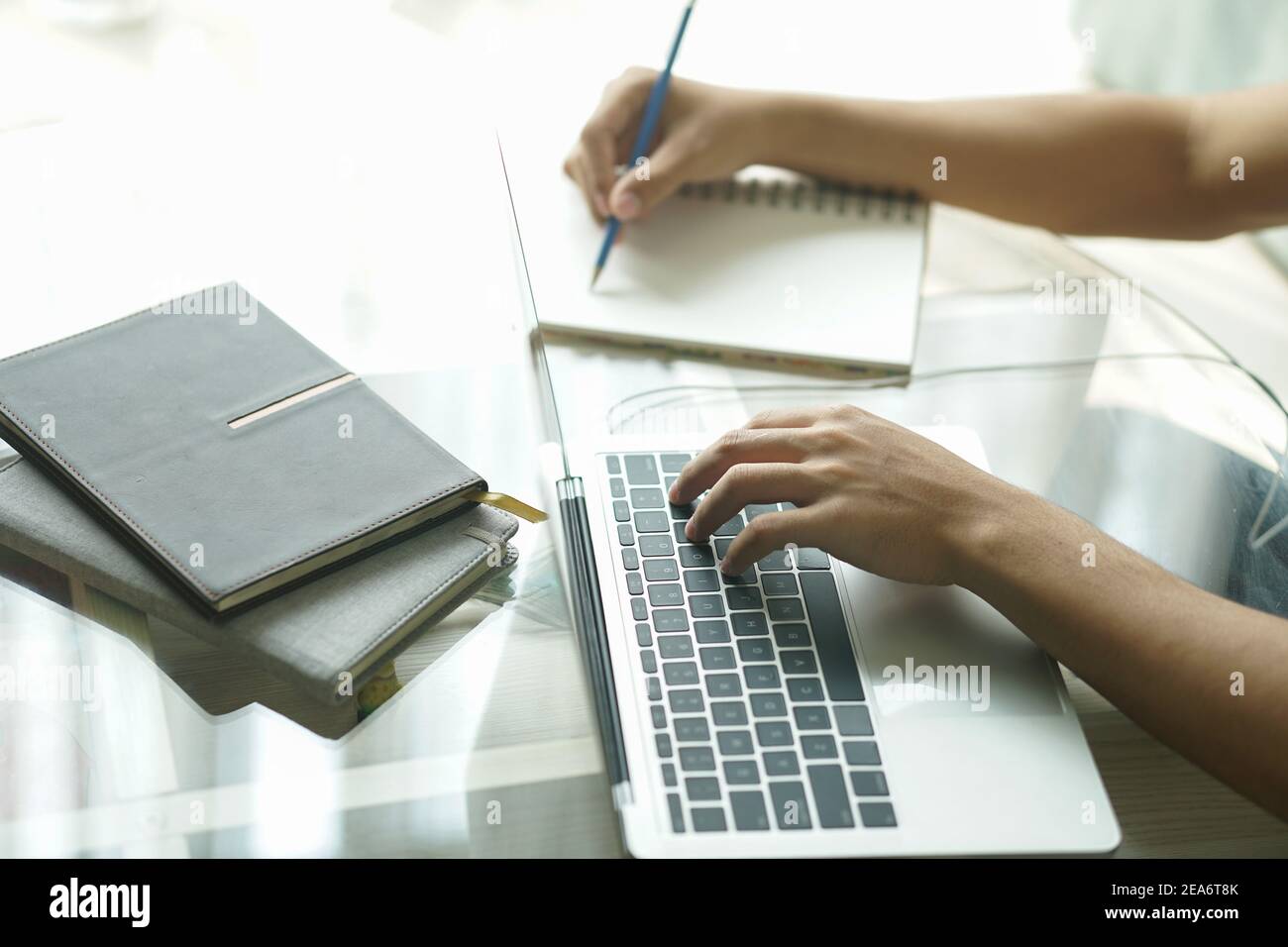 asian young teenage student man teenager entrepreneur working with ...