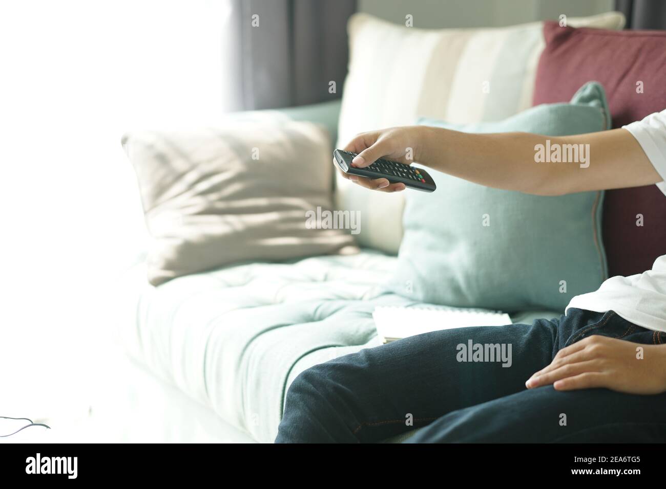 Hand pressing remote house hi-res stock photography and images - Alamy