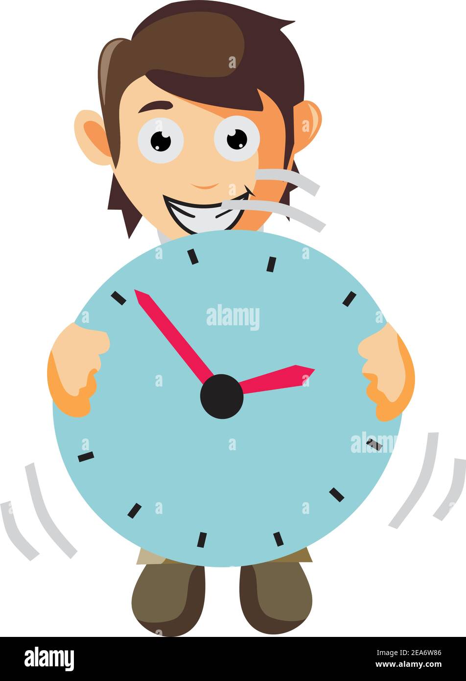 Business man Holding watch cartoon character Illustration design ...