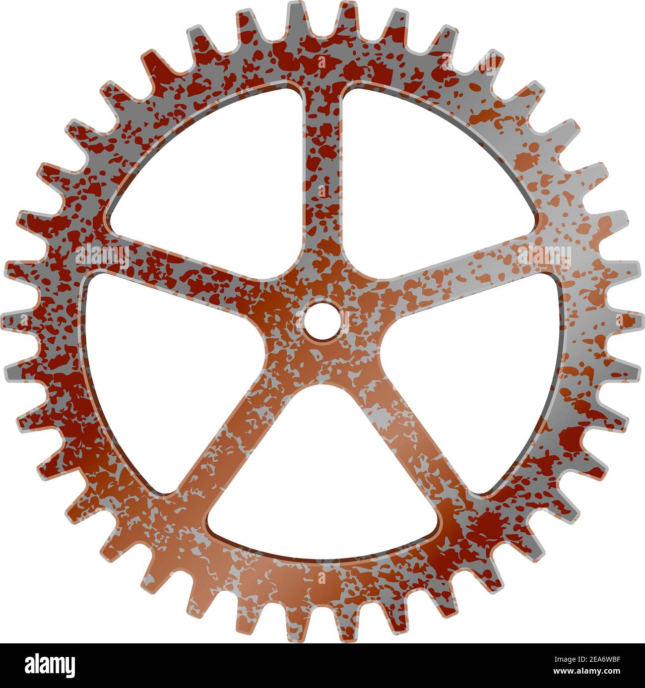 Realistic rusty machine gear, cogwheel vector illustration Stock Vector ...