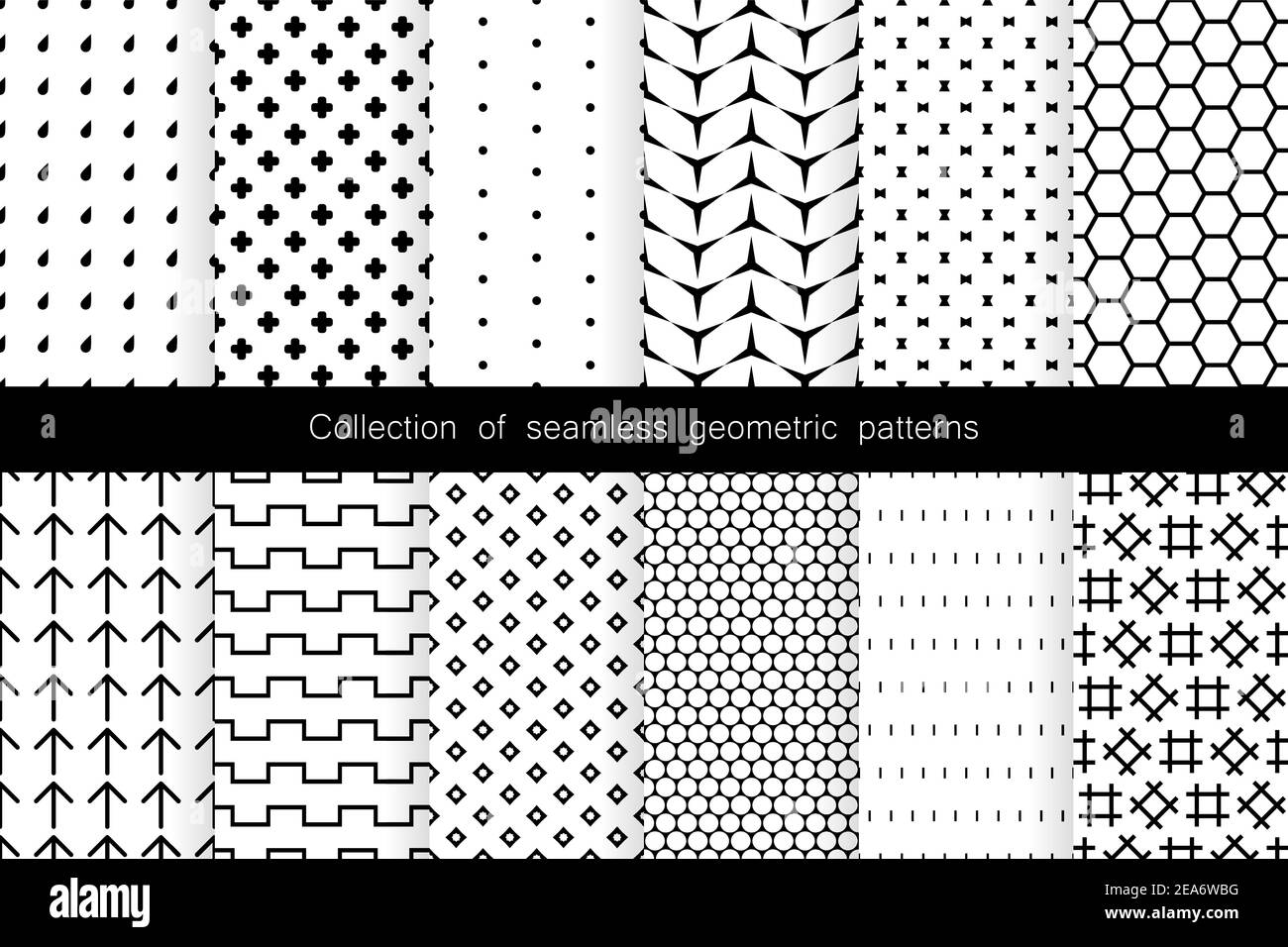 Collection of seamless geometric patterns. Vector loop Stock Vector ...