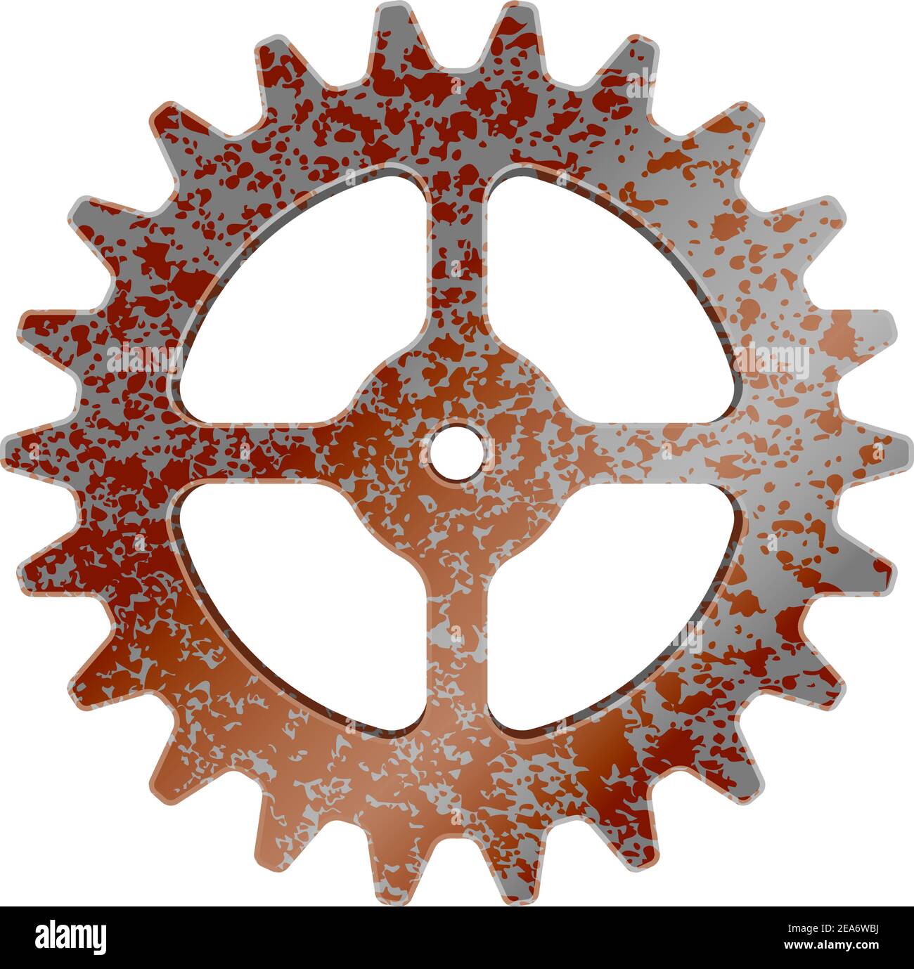 Realistic rusty machine gear, cogwheel vector illustration Stock Vector ...