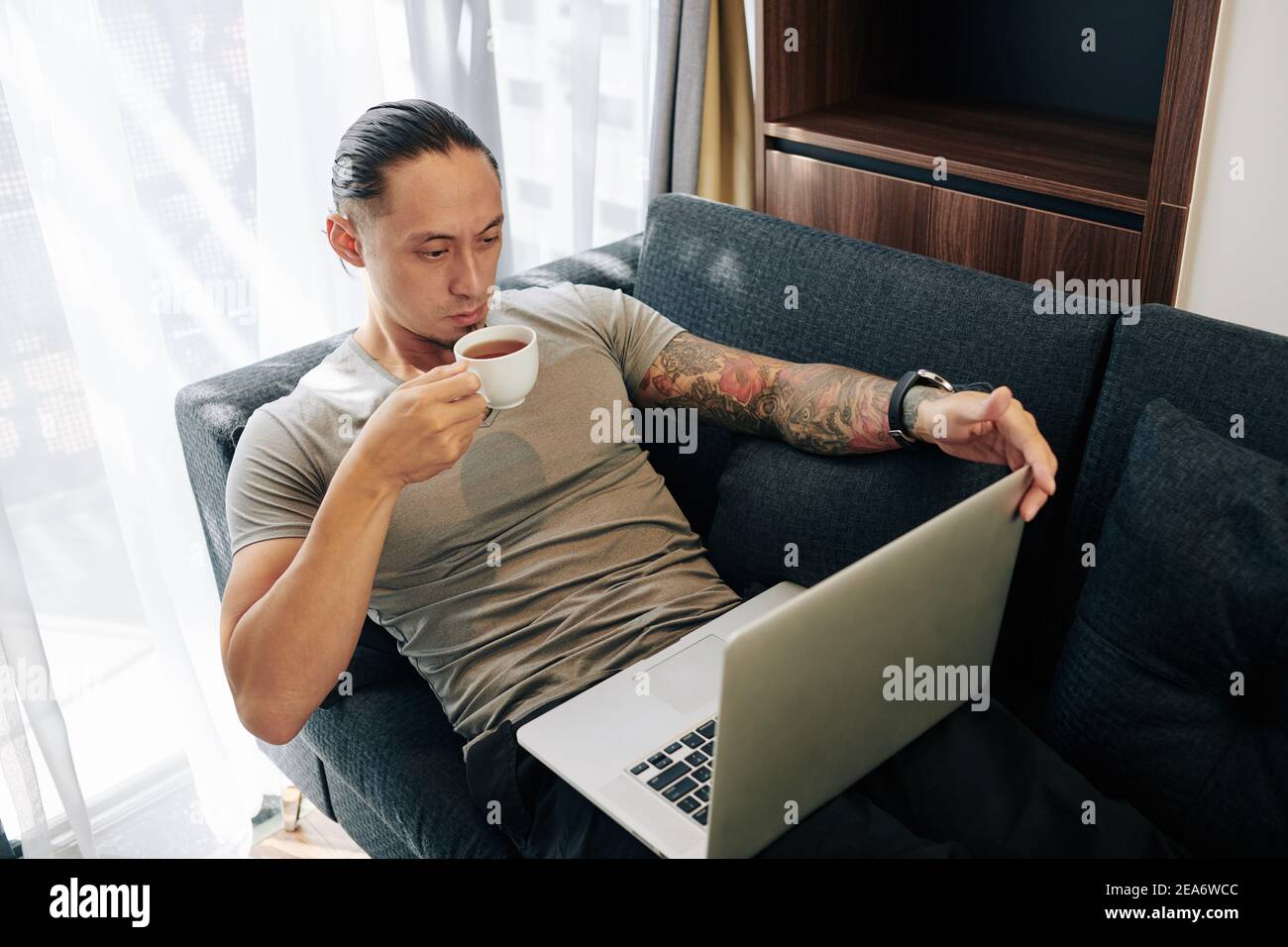 Man working from home Stock Photo - Alamy