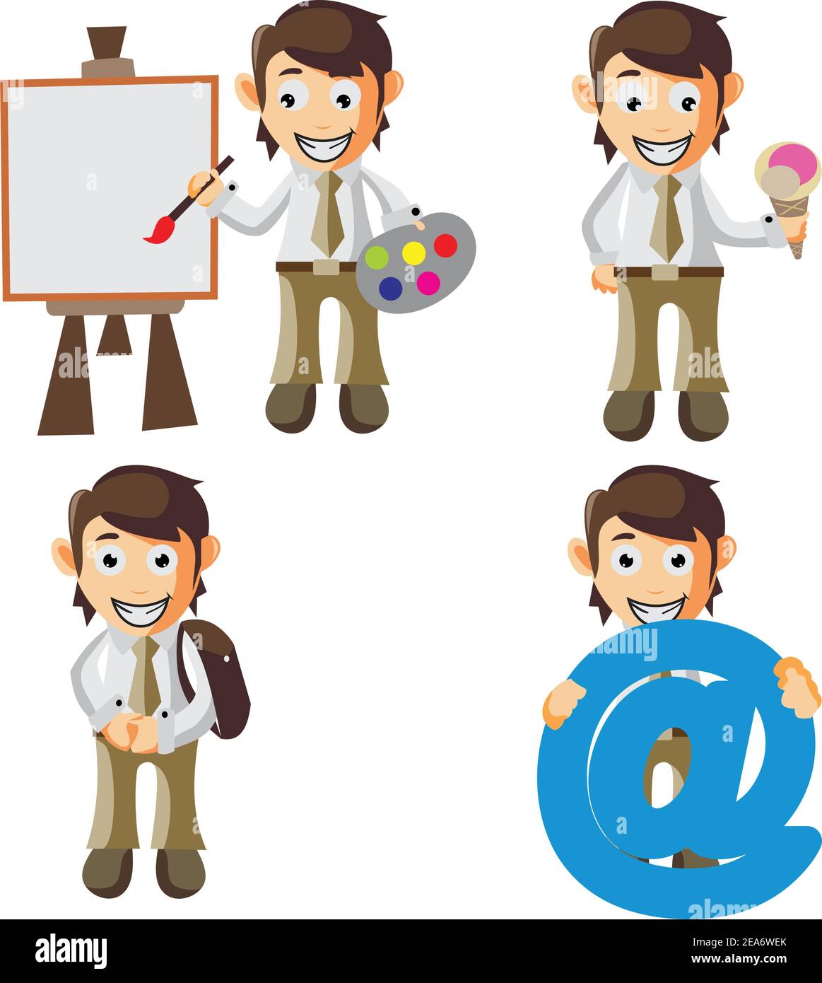 Business man cartoon character Illustration design creation Set with ...