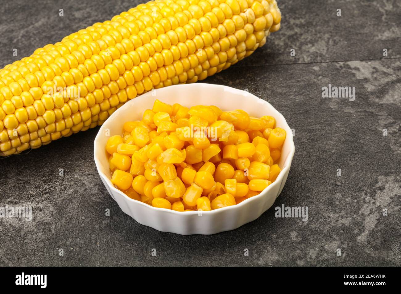 Sweet yellow corn grain in the bowl Stock Photo - Alamy
