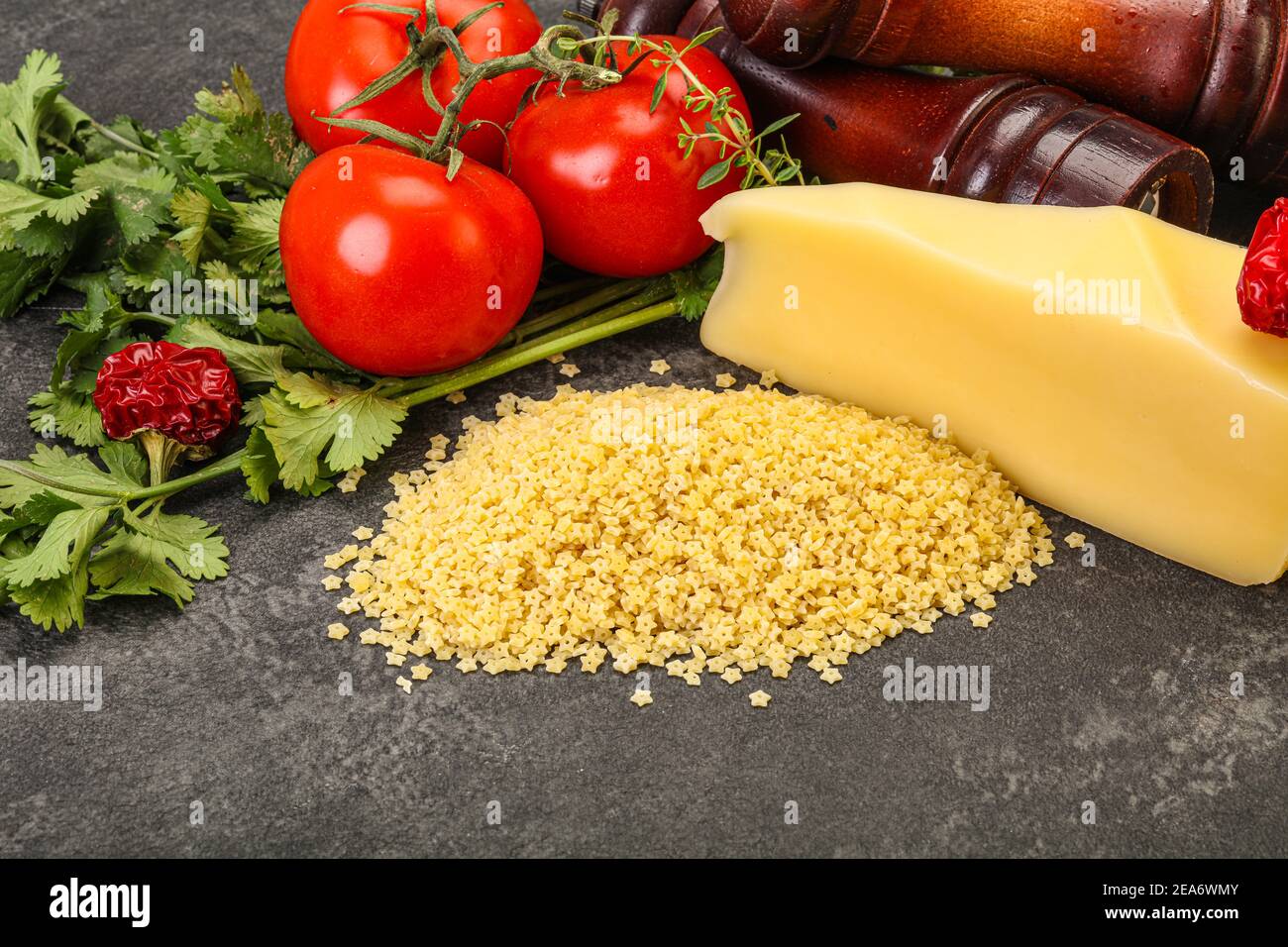 Raw Italian pasta - Stelline for cooking served vegetables Stock Photo ...