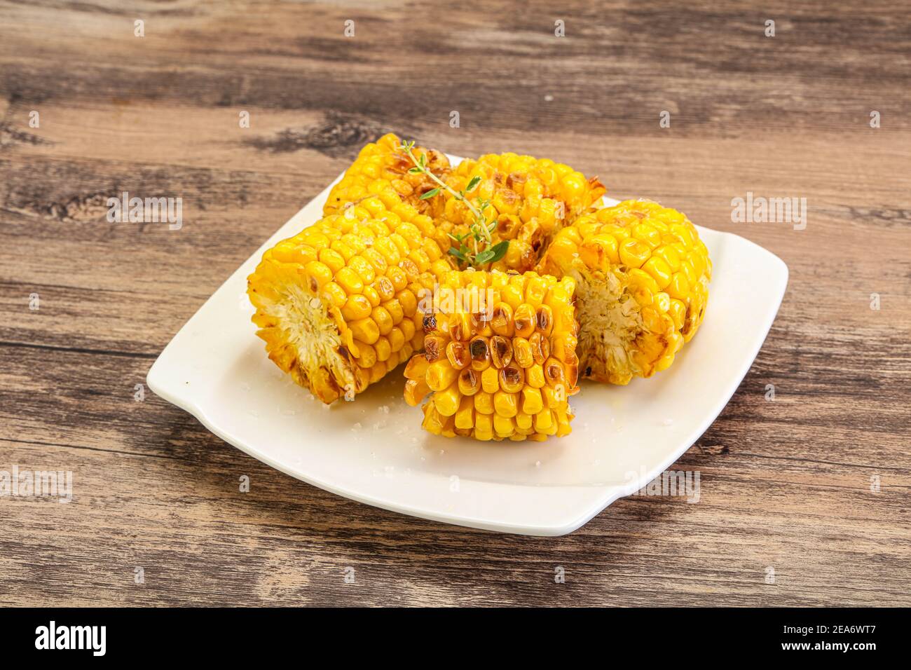 Grilled hot corn with oil and salt Stock Photo - Alamy