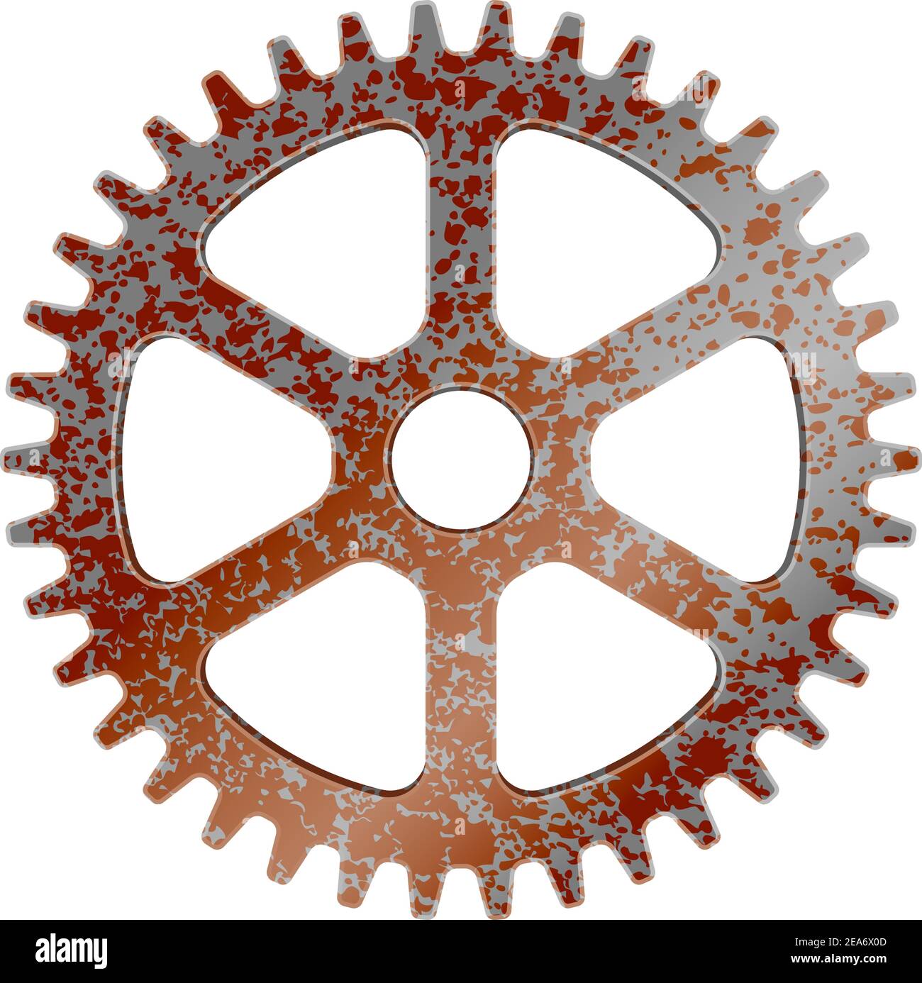 Realistic rusty machine gear, cogwheel vector illustration Stock Vector ...