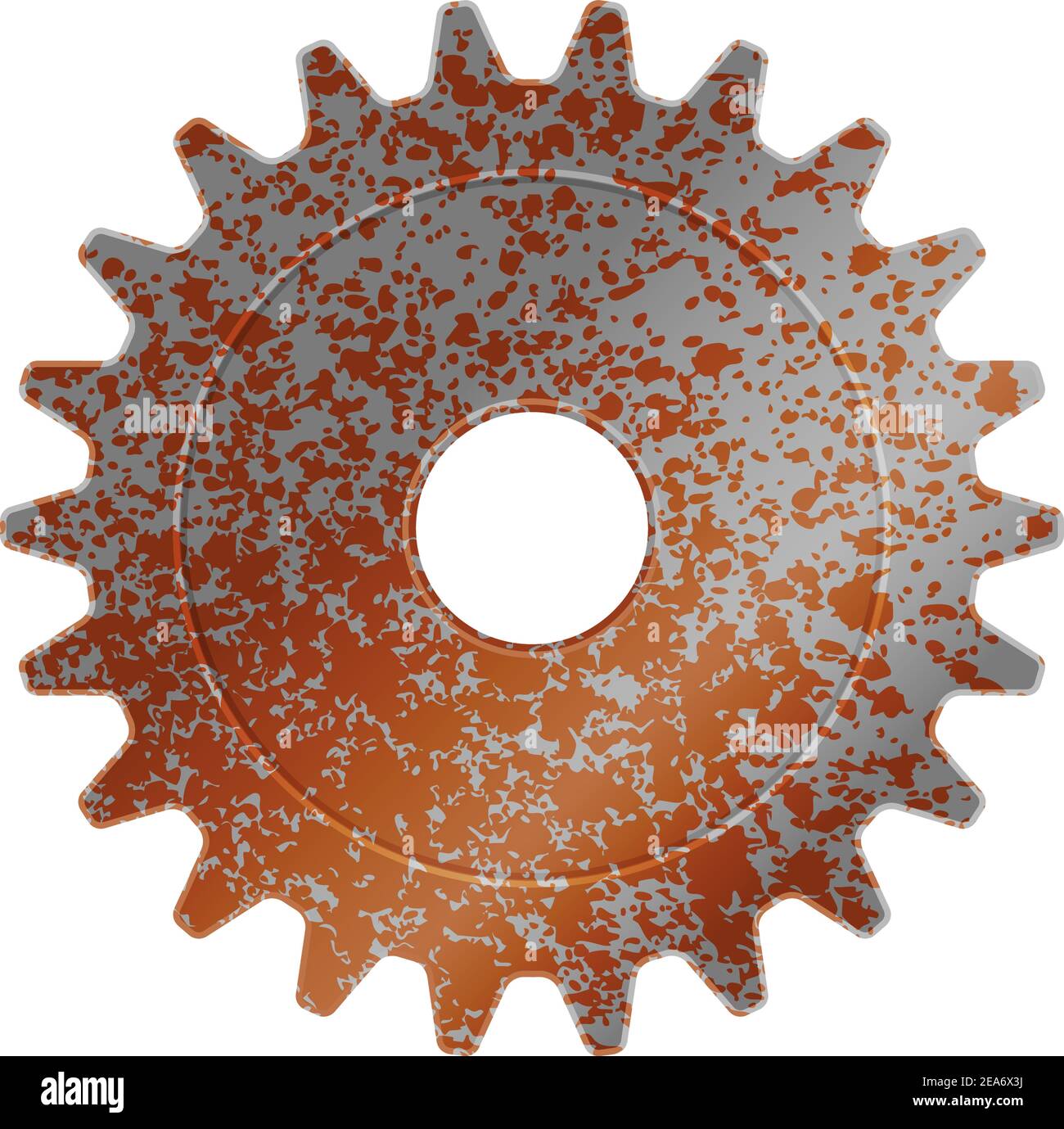 Realistic rusty machine gear, cogwheel vector illustration Stock Vector ...